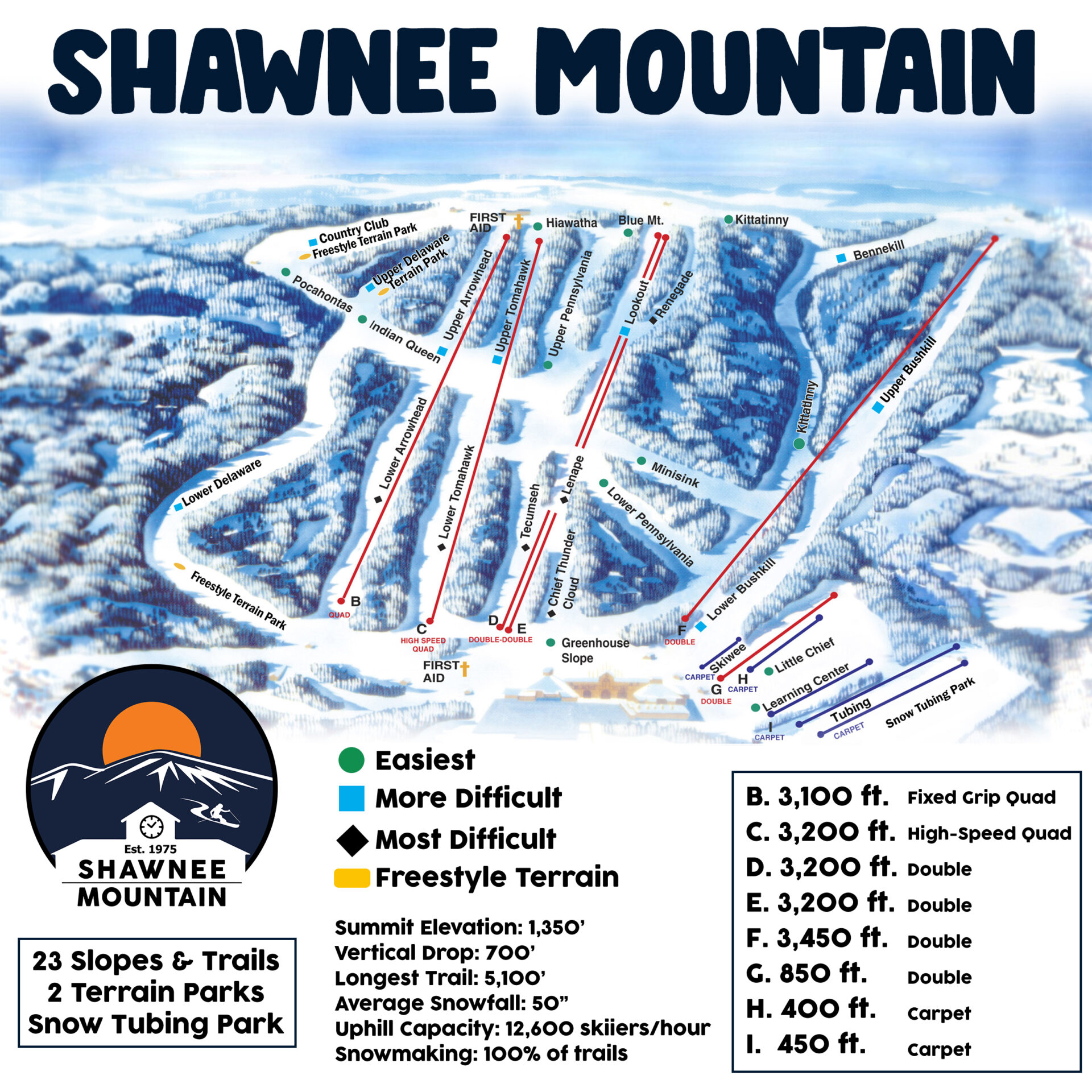 Hours of Operation & Trail Map – Shawnee Mountain Ski Area